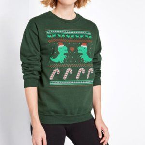 Modcloth | Tops | Modcloth Santa Saurus Dino Holiday Sweatshirt | Poshmark